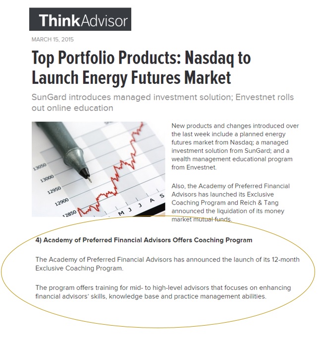 THINKADVISOR jpg - Academy of Preferred Financial Advisors