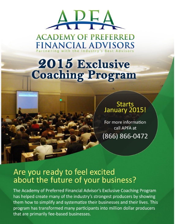 2015 Coaching Program Flyer Cover - Academy of Preferred Financial Advisors